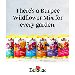 Burpee Wildflower 25,000 Bulk, 1 Bag 18 Varieties of Non-GMO Flower Seeds for Hummingbirds and Butterflies