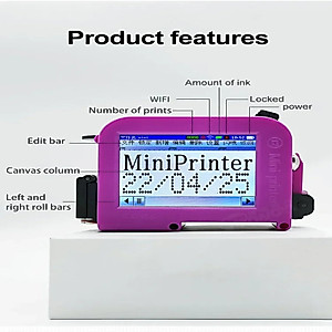 SHJ-XJLJNQ Small Handheld, Mini Inkjet Printer, Portable, Suitable for Production Date, QR Code, Logo Smart Coder Supports Multiple Languages