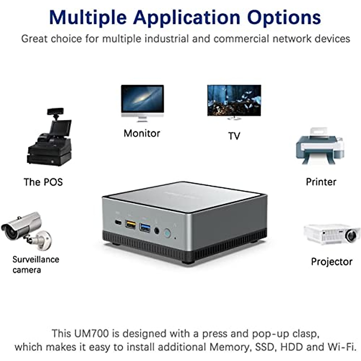MINISFORUM Mini PC AMD Ryzen 7 3750H UM700 | 16 GB RAM 512 GB PCIe SSD Mini Desktop Computer | Radeon RX Vega 10 Graphics | Dual WiFi BT 5.1 | HDMI/Display/USB-C | 1 X RJ45 | 5X USB Ports