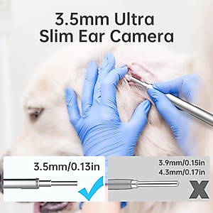 3.5mm Digital Otoscope Camera with Light, Visual Ear Camera and Ear Wax Tweezers with Light, Video Ear Scope with Ear Wax Remover, Ear Endoscope Cleaner, 32GB, 1080P HD, No Phone Needed