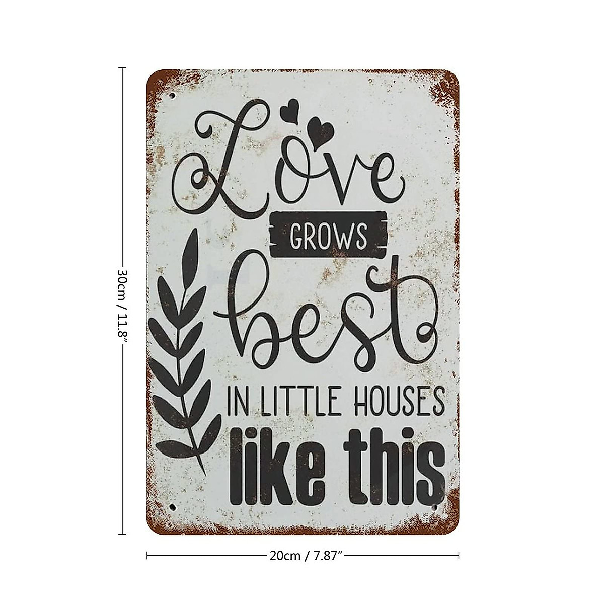 Love Grows Best in Little Houses Like This Retro Kitchen Wall Decor 12 X 8 Inches Tin Sign Wall Retro Metal Bar Pub Poster Metal 12 X 8