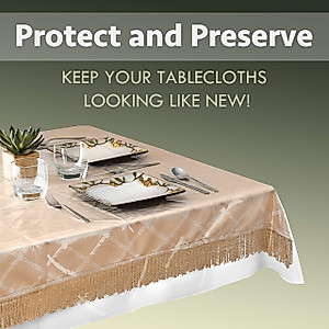 Elaine Karen Clear Plastic Tablecloth 100% Waterproof Table Protector Crystal clear plastic cover for dining table Heavy Duty Vinyl, 60" x 108" Rectangle