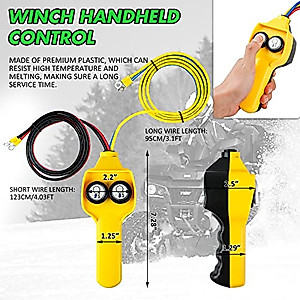 STEGODON 2500 lb. ATV/UTV Electric Winch, 12V Waterproof Steel Cable Winch,Electric Winch with Wired Remote for ATV UTV Towing, Boat, Off-Road