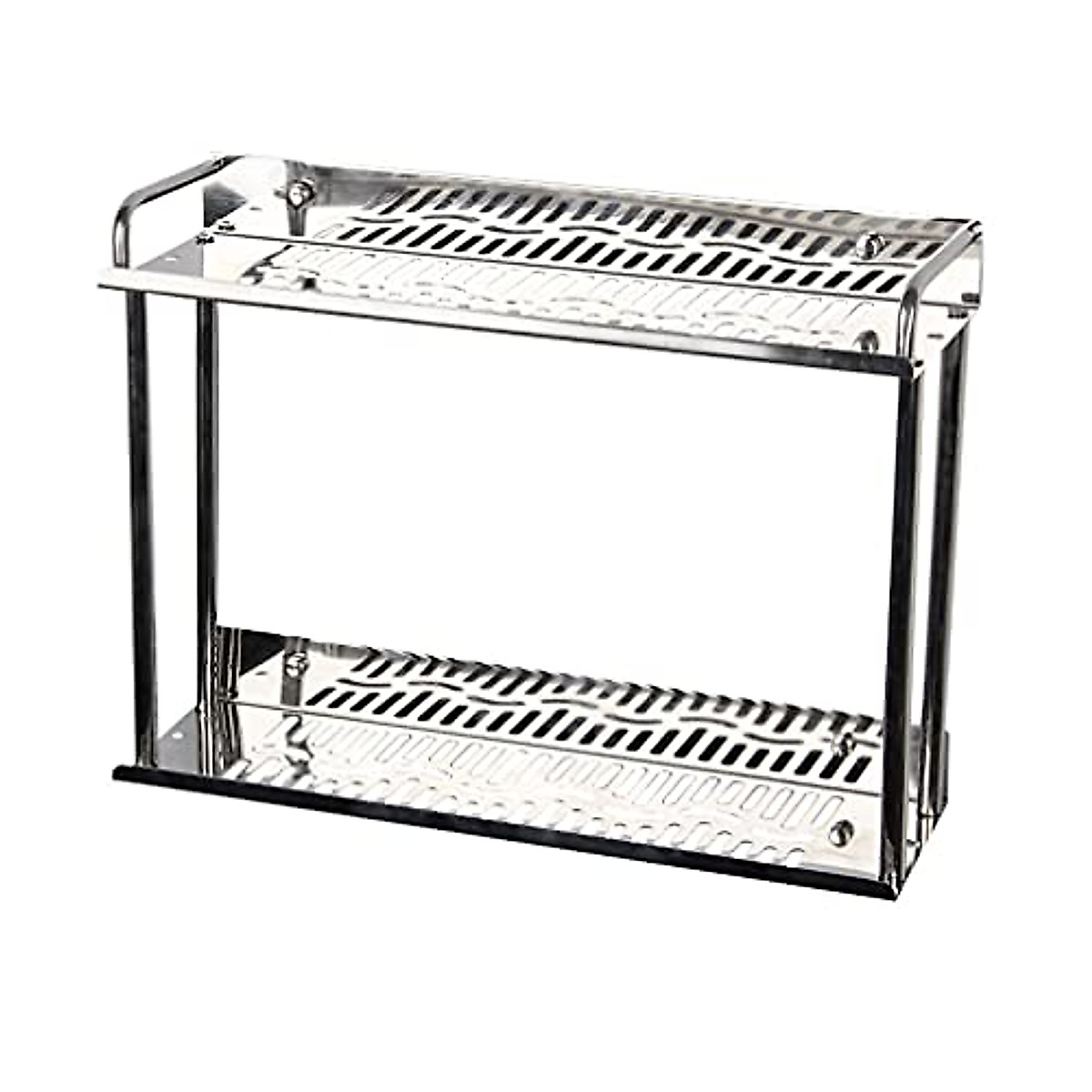 2 Tiers Rectangular Wall Storage Shelf Stainless Steel Toilet Organizer Multipurpose Bathroom Shelves Durable Bath Accessory