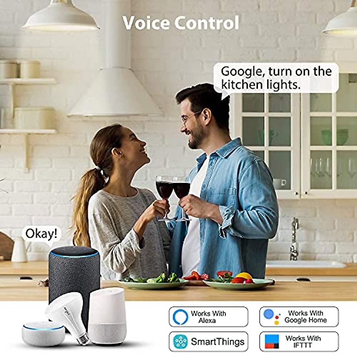 BR30 Soft White zigbee Bulb Bundle with BR30 Color zigbee Bulb, Smart Light Bulb Compatible with Alexa, Google Home, SmartThings, Indoor Flood Light for Cans, 650 LM E26, Smart Hub Required