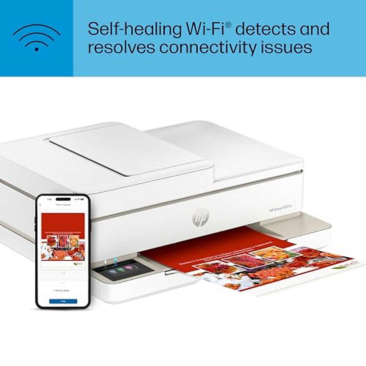 HP Envy 6555e Wireless All-in-One Color Inkjet Printer, Print, scan, Copy, Duplex Printing Best-for-Home, 3 months of Instant Ink included (714N5A)