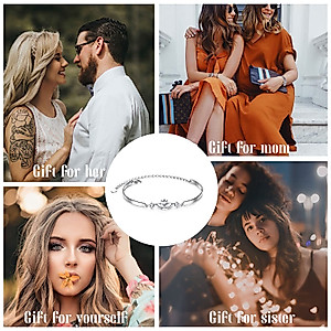 FLYOW 925 Sterling Silver Ireland Jewelry Adjustable Celtic Claddagh Bracelet Good Luck Irish Gifts for Women Birthday Valentine's Day Gifts