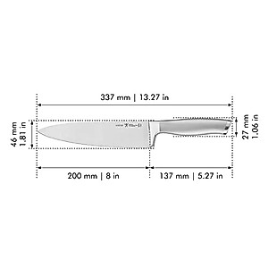 HENCKELS Modernist Razor-Sharp 8-inch Chef Knife, German Engineered Informed by 100+ Years of Mastery, Gray
