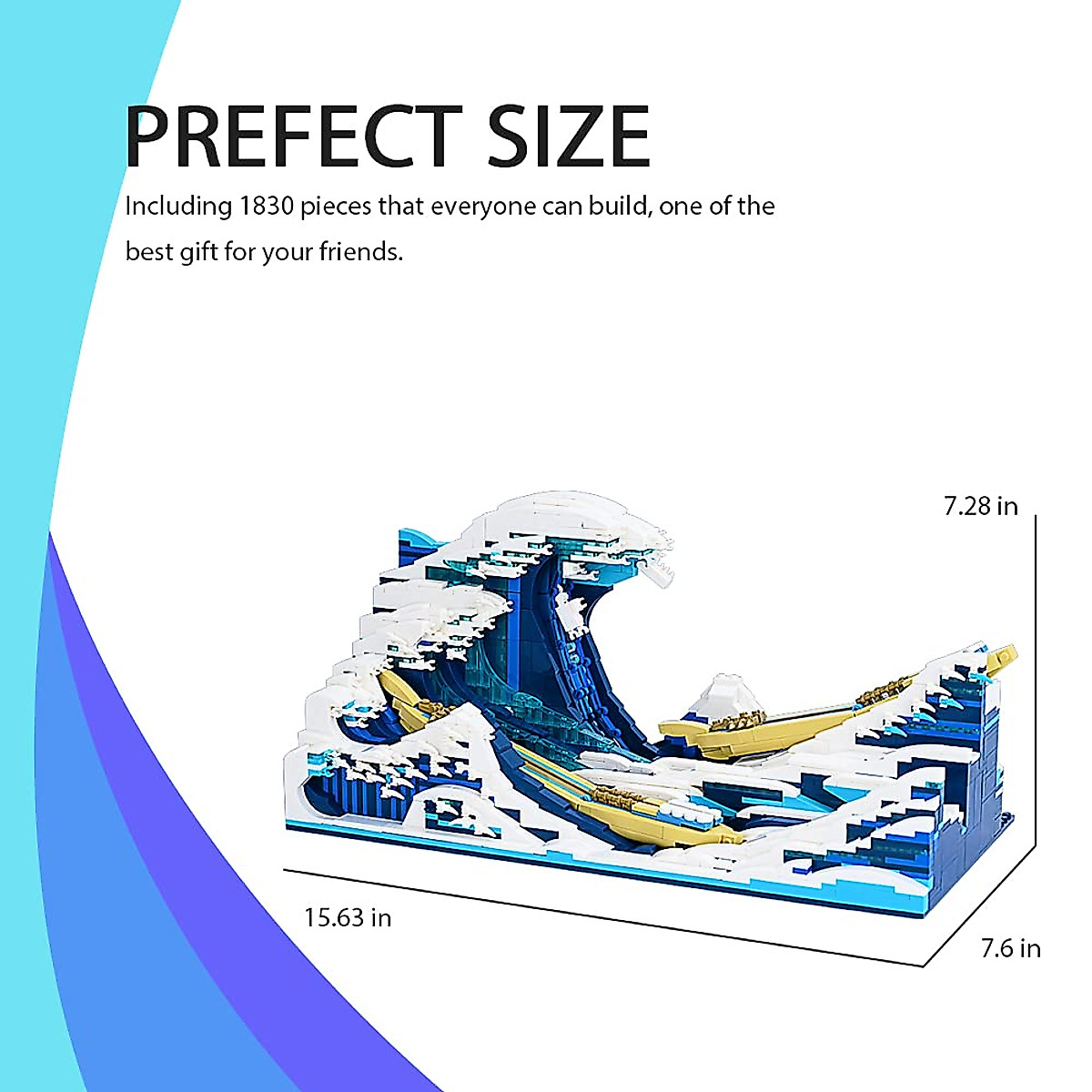Nifeliz Home The Great Wave Building Block Set. Assembly Construction Toy, Display for Home. Educational DIY Building Block Assembly Construction Toy, Gift for Adults and Teens, New 2023(1830 Pcs)