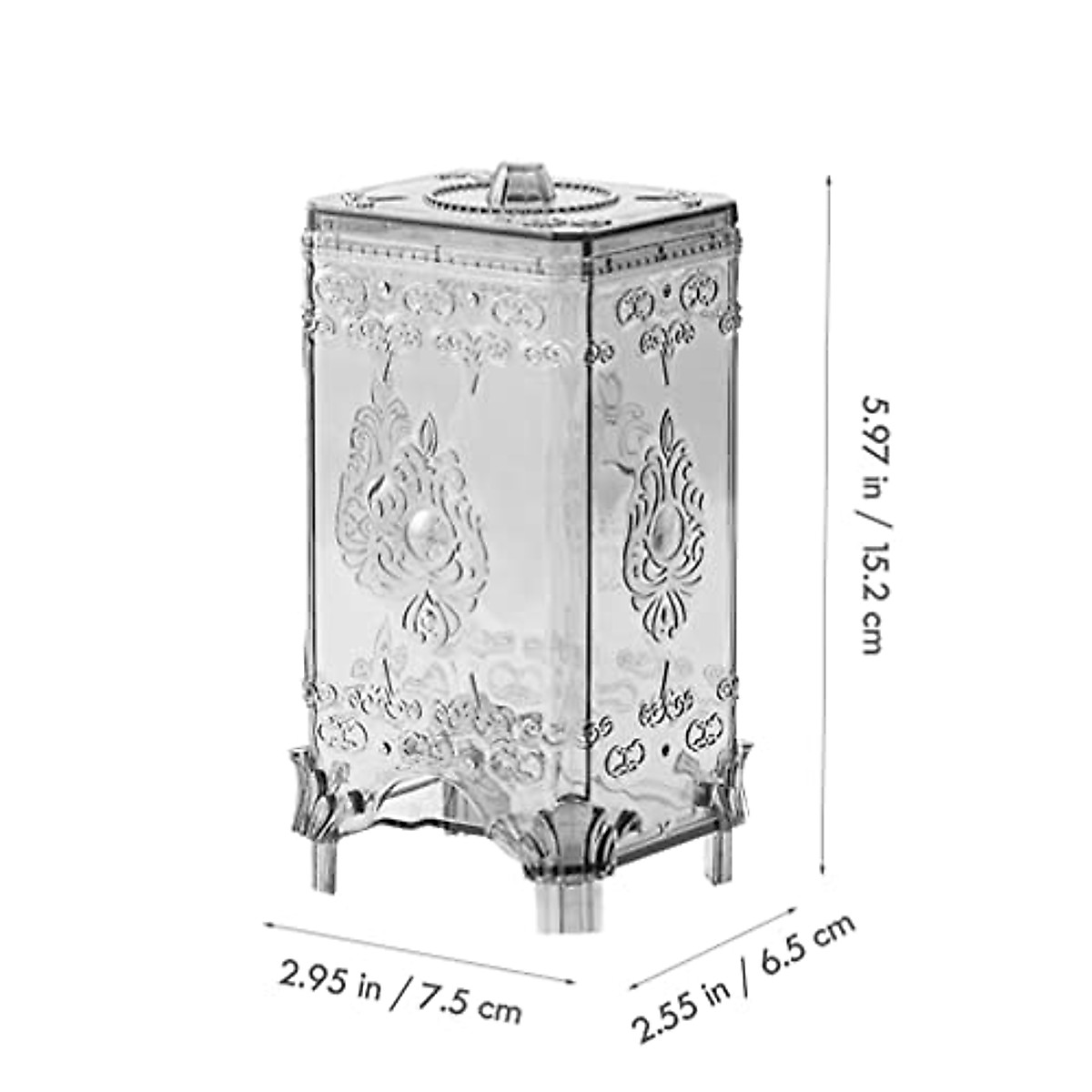 Zerodeko Cotton Swab Ball Qtip Holder: Cotton Pad Jar Plastic Container Dispenser Box Embossed Box for Bathroom Home Storage Organizer 2Pcs