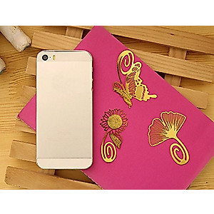 yueton Pack of 8 Cute Cartoon Art Feather Butterfly Dragonfly Gingkgo Monkey Pred Perry Sunflower Olive Branch Metal Gold Bookmarks Book Mark Reading New Novelty + Free Gift