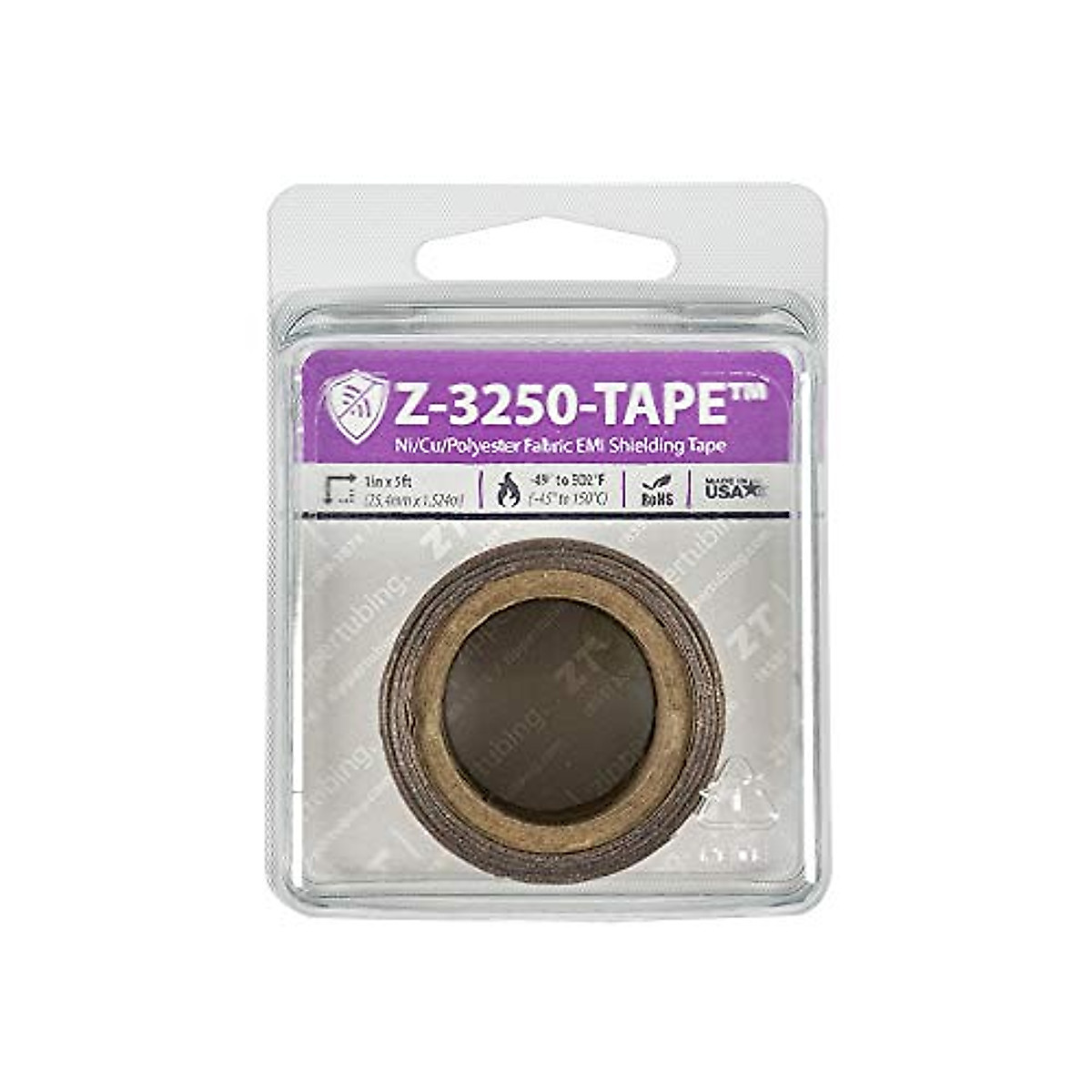 EMI Shielding Protection Cloth Tape - Ni/Cu/Polyester Taffeta Fabric w/Adhesive - Z-3250 Tape - 1" Wide & 60" Long (Nickel/Copper/Polyester Woven Fabric Cloth)
