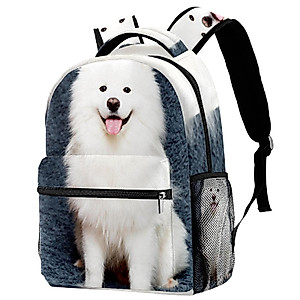 Travel Backpack,Carry On Backpack,Samoyed dog cute,Hiking Backpack Outdoor Sports Rucksack Casual Daypack