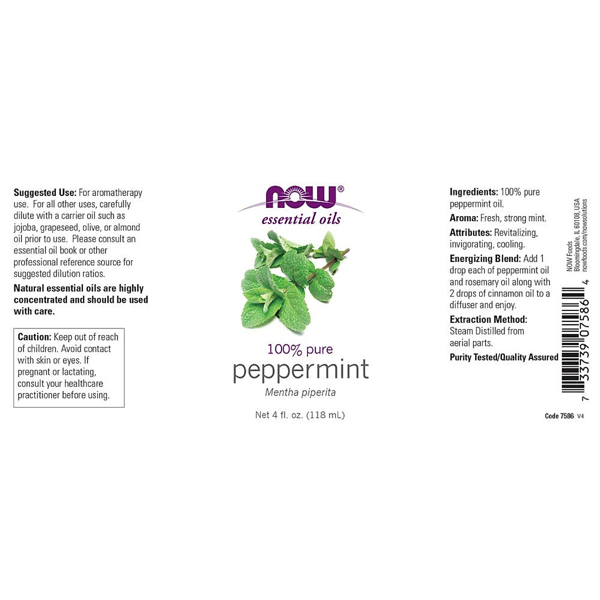 Peppermint Oil 100% Pure & Natural - 4 oz. (Two Pack)