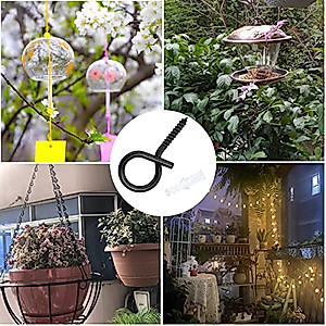 ITROLLE 20Pcs 304 Stainless Steel Christmas Lights Hanger Hooks, Easy Release Open Loop with Buckle Design, Black