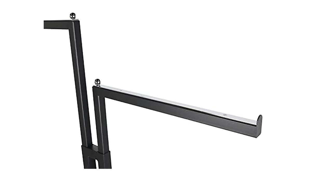 Black 2-Way Clothing Rack - Adjustable 48" to 72"