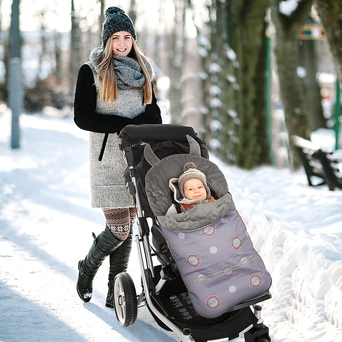 Baby Warm Bunting Bag, Infants Sleeping Bag Winter Car Seat Cover for Baby, Winter Protection for Baby Car Seats and Strollers