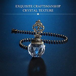 Ceiling Fan Pull Chains Crystal Light Fan Pull Chain Pendant with Ball 12 Inch Vintage Ceiling Fan Chain Extender Ornament Chain for Fan Pull (Transparent,8 Pieces)