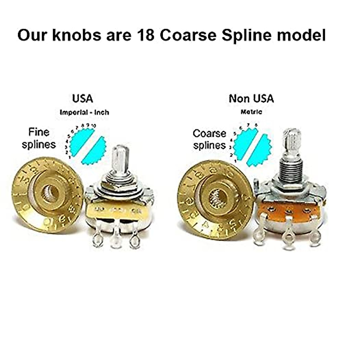 KAISH 4X Black with Silver Cap LP Guitar Witch Hat Knobs Top Hat Knob for Epi Les Paul SG