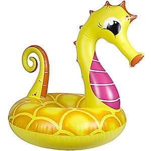 Poolmaster 48-Inch Inflatable Swimming Pool Party Float, Seahorse, Yellow