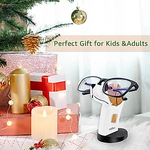 VIPbuy Handmade Dog Pattern Wood Carving Glasses Spectacle Holder Stand Sunglasses Display Rack Home Office Desk Décor Christmas Gift