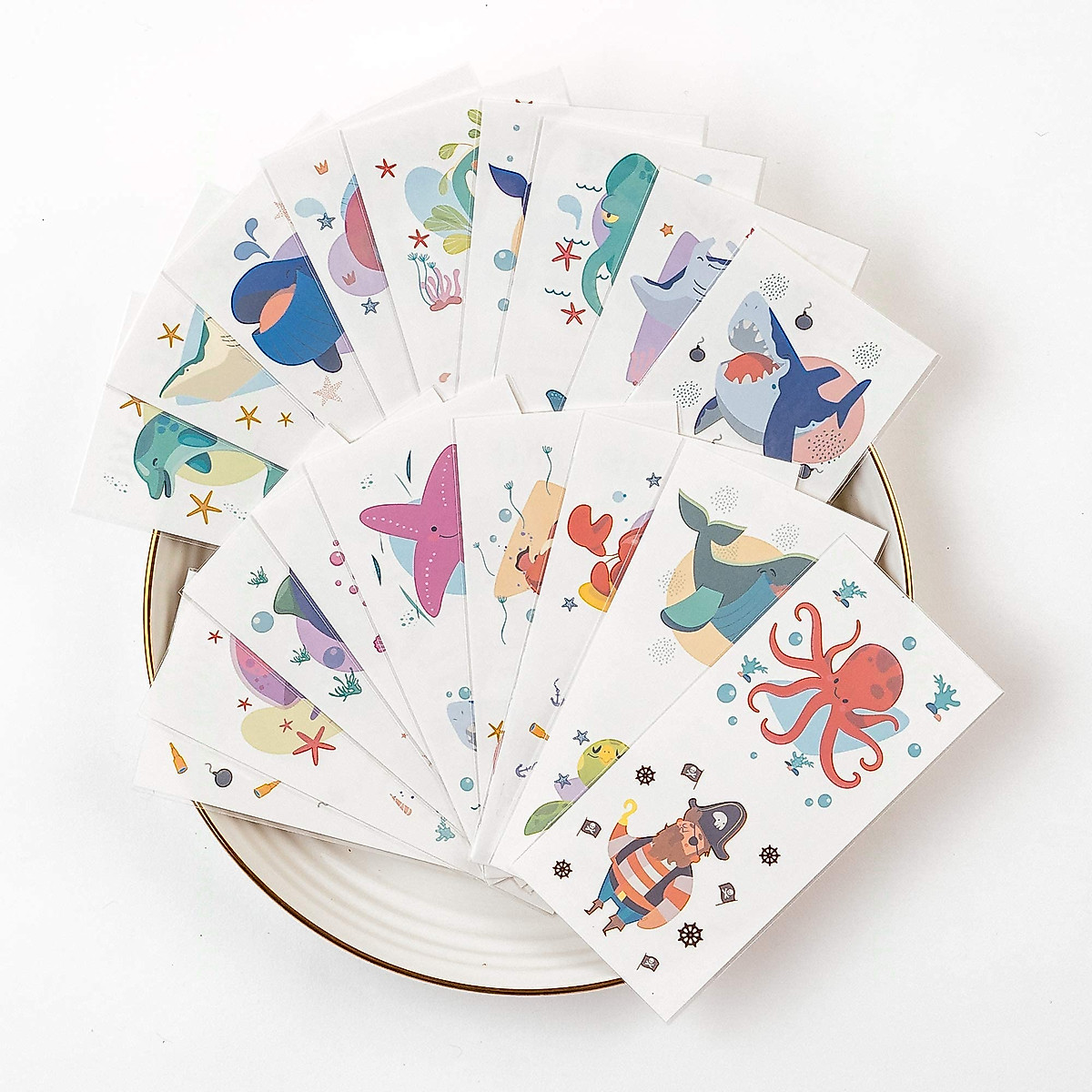PapaKit Bundle - Temporary Fake Tattoo 72 Individually Wrapped Sheets - Cute Ocean Animals, Party Dinosaurs, Zoo Animals, Unicorn and Friends