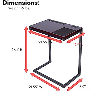 Sofia + Sam Sofa Table TV Tray with Tablet and Phone Slots - Work from Home - Laptop Stand for Couch Bed - Metal Legs - Console Lapdesk - Breakfast Eating Food - Coloring Computer Crafts - Lap Desk