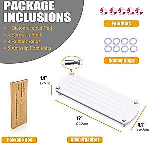 KOMARTH Instant Dry Sink Organizer-Sink Caddy, Diatomaceous Pedestal, Dries Instantly and Prevents Moisture Buildup, Good Choice for Kitchen Soap Tray, Sponge holder and Nice Vanity Trays for Bathroom