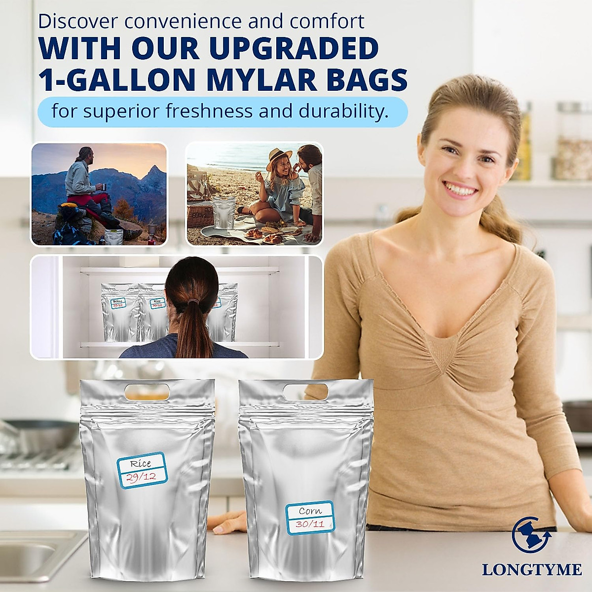29.6 Mil,1 Gallon Mylar Bags-Mylar Bags 1 Gallon-Gallon Mylar Bags-1 Gallon Mylar Bags for Food Storage-Mylar Food Storage Bags(Pack of 30)