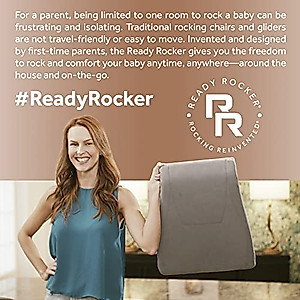 READY ROCKER Portable Rocking-Chair - Ideal for Nursery Furniture, Home-Office-Chair-Outdoor-Use, Travel for Moms, Dads, Seniors - Replaces Need for Glider - Baby Registry-Shower Gift | Stone