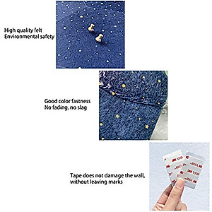 Felt Cork Board, Dark Blue Star Message Board Photo Wall, School Bulletin Board/Kindergarten Theme Wall, Home Decoration