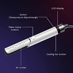 AIKO PRO 2 in 1 Ceramic Cool Airflow Hair Styler Portable Hair Straightener and Curler, 3D Floating Plate Flat Iron, Cool Air Styler, Travel-Friendly Dual Voltage White