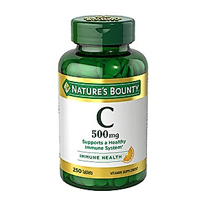 Nature’s Bounty Vitamin C, Immune Support, Tablets, 500mg, 250 Ct