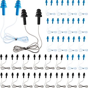 30 Pairs Corded Ear Plugs Silicone Waterproof Ear Plugs for Sleeping Snoring Swimming Shooting, Ear Plugs Noise Cancelling and Hearing Protection