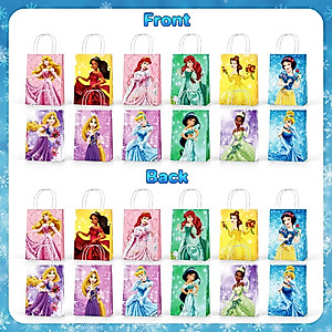 24PCS Princess Prince Party Favor Bags - Prince Princess Party Bags, Princess Birthday Bags with Handles, Princess Goodie Bags for Girls Gift Party Favor Decorations Theme Birthday Party Supplies