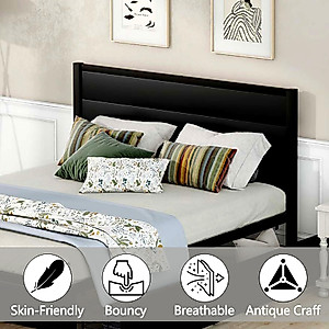 Altillo Queen Size Metal Platform Bed Frame with 2 Storage Drawers and Twin Size Trundle, Mattress Foundation with Tufted Headboard, No Box Spring Needed, Noise Free (Queen)