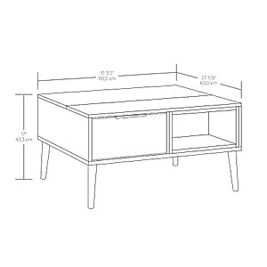 Sauder Ambleside Engineered Wood/Metal Lift-Top Coffee Table in Serene Walnut