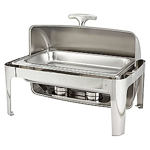 Winware Madison 8qt Full-size Chafer, Roll-top, S/S, Heavyweight, Stainless Steel