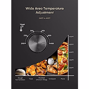 Toaster Oven, 6-Slice Toaster and Countertop Oven, Stainless Steel Multifunction Toaster Oven with Timer - Toast - Bake - Broil 1500 Watt Power Includes Baking Pan and Baking Rack, Black, 24QT