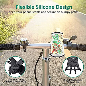 360°Rotation Cycling Bike Bicycle Phone Mount Holder Silicone Handlebar Case for Samsung Galaxy S21 FE, S20 Plus S21+, S22 S21 Ultra, A11 A12 A32 A52 A72, LG Stylo 6 V60 Moto G Stylus 4.0"-6.9" Phones