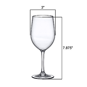 Amazing Abby - Clara - 12-Ounce Unbreakable Tritan Wine Glasses (Set of 6), Plastic Wine Glasses, Reusable, BPA-Free, Dishwasher-Safe, Perfect for Poolside, Outdoors, Camping, and More