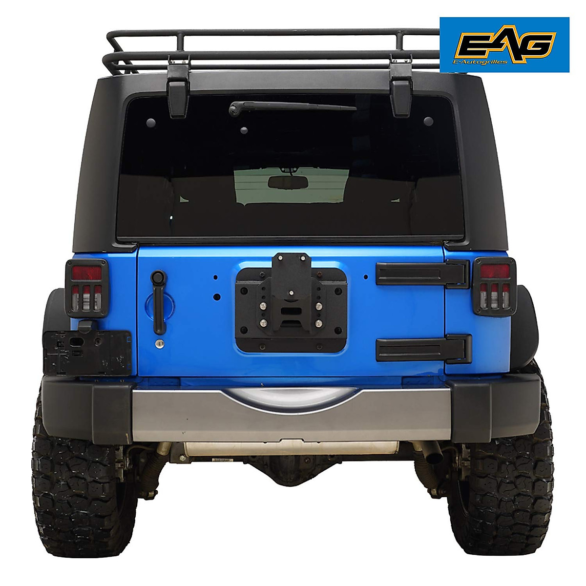 EAG Adjustable Tire Carrier Mount Compatible with 07-18 Wrangler JK