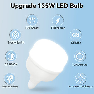 Octa Softbox Lighting Kit, Skytex Upgrade Continuous Photography Lighting Kit with sandbags, 28In Diameter Octa Soft Box | 135W 5500K LED Bulb, Studio Lights for Photo Shooting, Video Recording