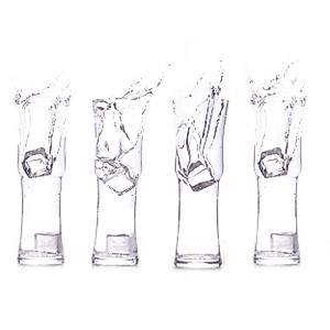 LEMONSODA Tall Cocktail Glasses Set of 4 - Highball Bar Glasses for Beer, Juice, Iced Tea - 15oz Liquor Glasses - Drink Tumbler Glass 4-Pack - Home Barware Alcohol Cups (4 Count (Pack of 1))