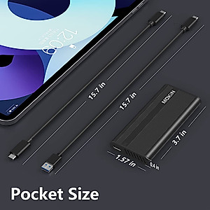 MOKiN M.2 NVMe SATA SSD Enclosure Adapter Tool-Free,USB C 3.2 Gen 2 10Gbps M.2 NVMe,6Gbps SATA PCIe M-Key(B+M Key), NVMe M.2 Enclosure Support UASP Trim for 2242/2260/2280 SSD