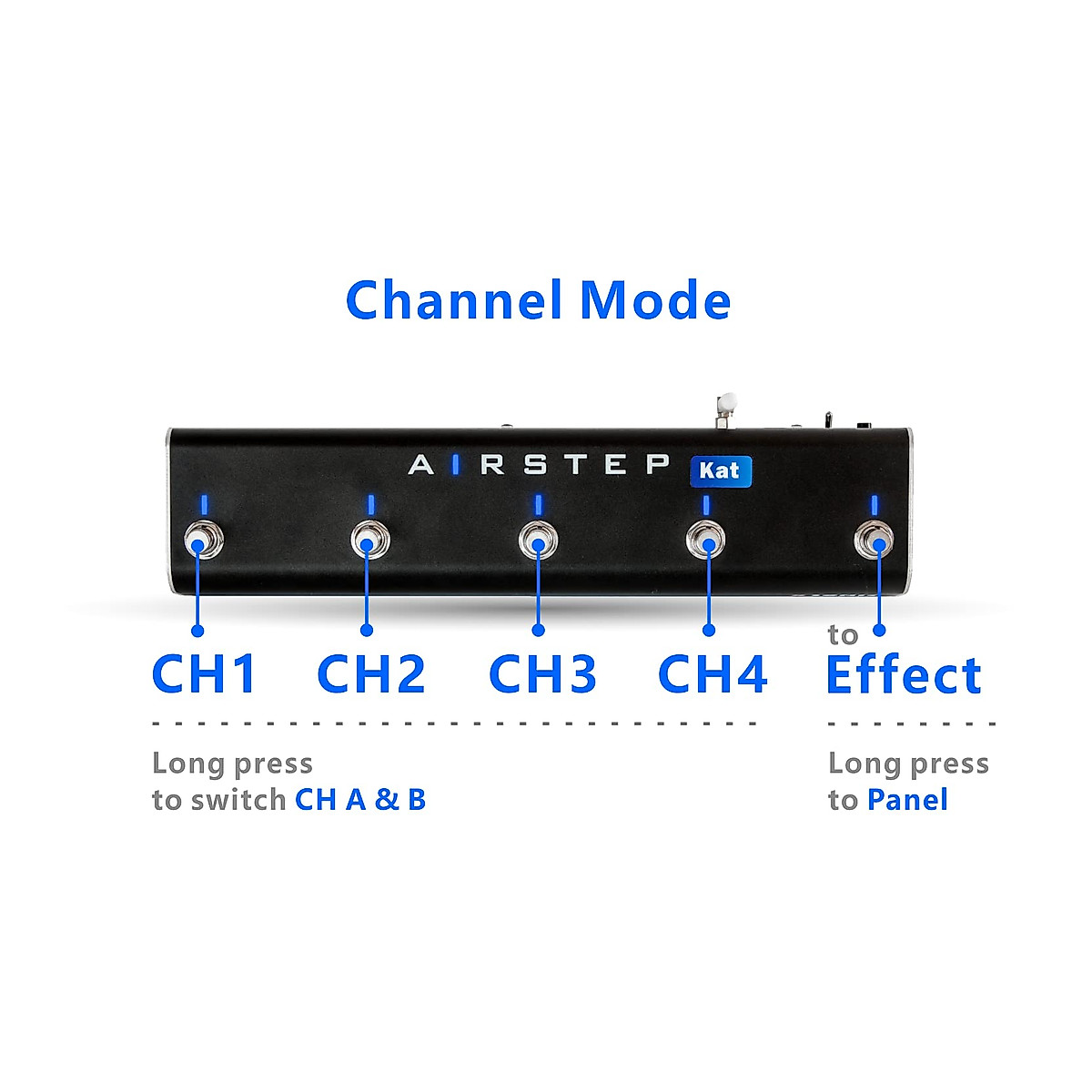 XSONIC Airstep Kat Edition KATANA MkII & I Footswitch with 5 Footswitches, 2 Control Modes(Change Presets, Toggle Effects), 300H Playtime, Modify Amp sound with BTS App for iOS and Android, Wirelessly