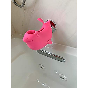 Kids Baby Bath Spout Cover - Faucet Safety Guard - Faucet Cover for a Bathtub for Kids Baby Toddlers - Cute Soft Seal for Enjoyable and Safe Baths for Your Child (Pink)
