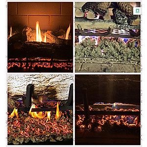 ZBXFCSH Glowing Embers Rock Wool Mixed with Vermiculite for Vented Gas Log Sets, Inserts,Fireplaces, Fire-Pit and Stoves