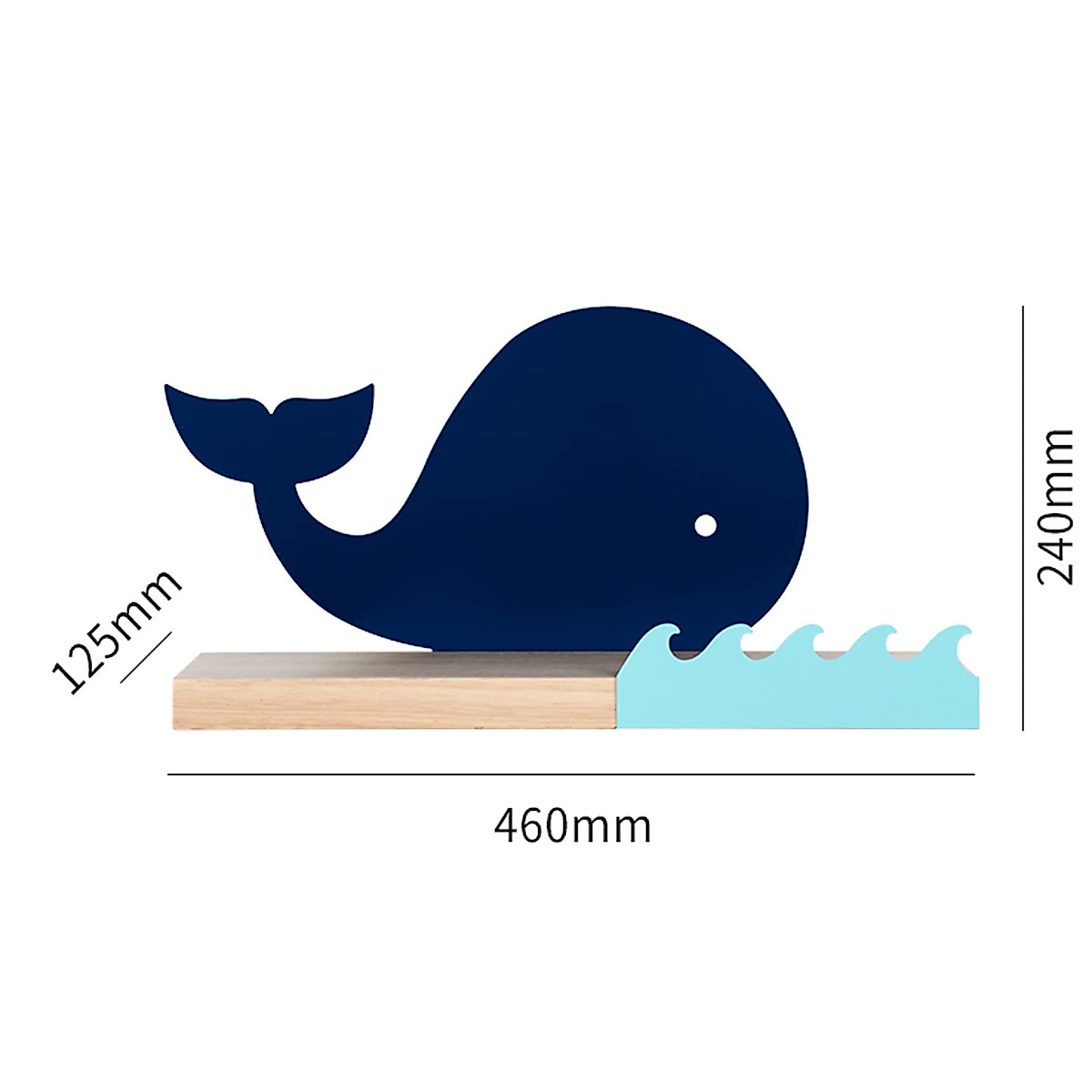 CribMATE Wall Shelf Kids Whale Nursery Decor Floating Shelves - Floating Whale Bookshelf - Wood Toy Display Organizer - Baby Nursery Wall Decor. Peg Board Book Shelves, Picture Ledge Blue