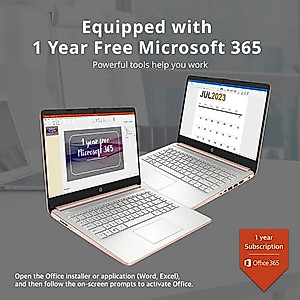 HP 2022 Stream 14" HD BrightView Laptop, Intel Celeron N4120, 16GB RAM, 64GB SSD, Intel HD Graphics, 720p Webcam, 1 Year Office 365, Gold, Win 11, 32GB Snowbell USB Card